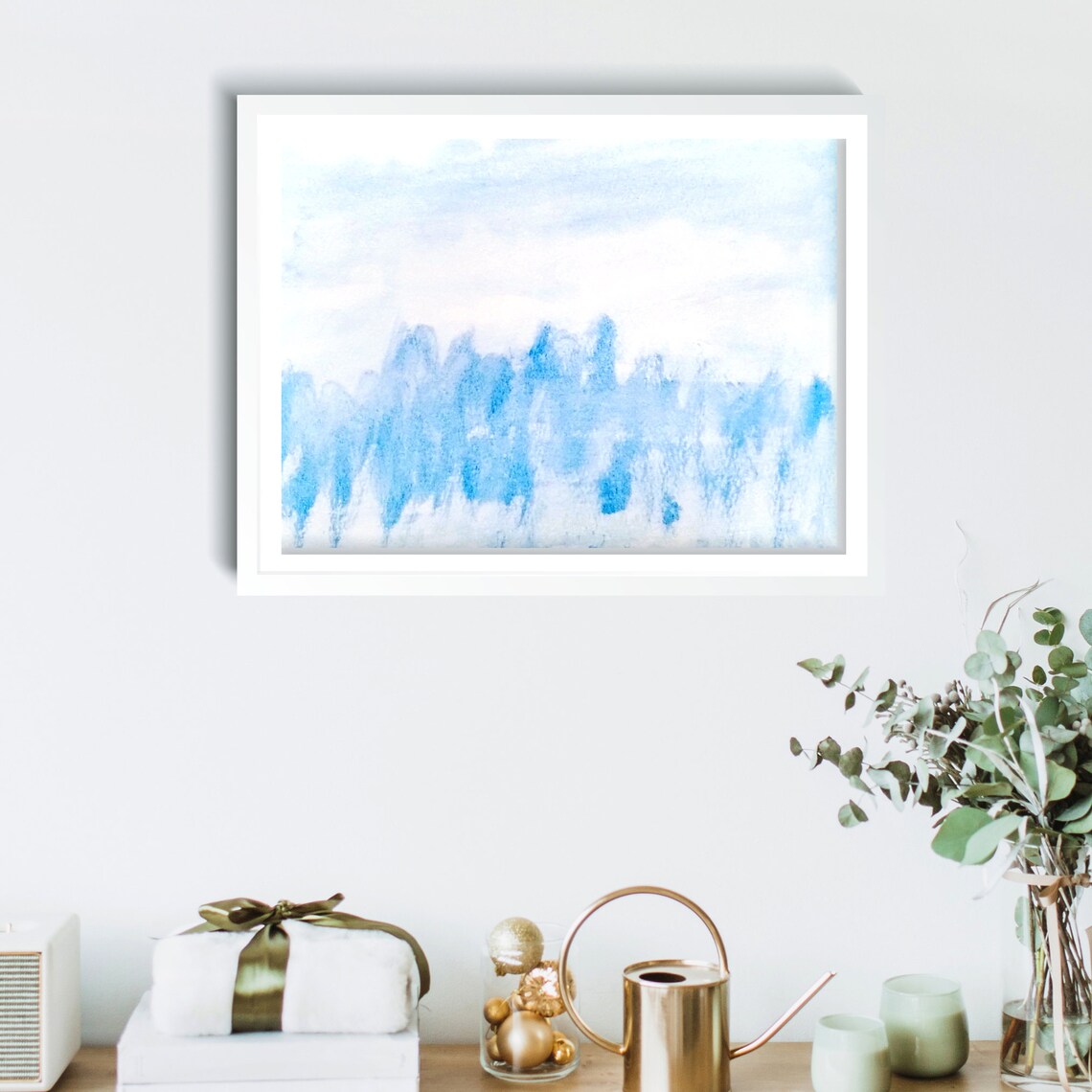 Blue Abstract Art Print - Etsy