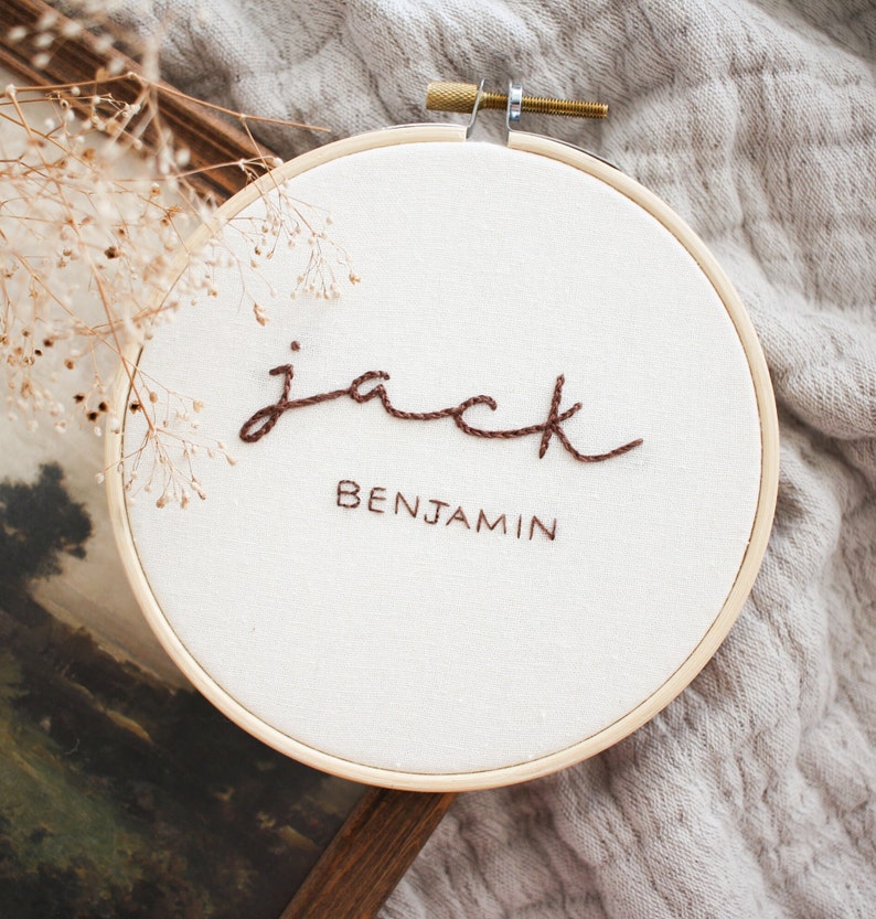 Baby Name Embroidery Baby Announcement New Baby Baby Gift Personalized ...