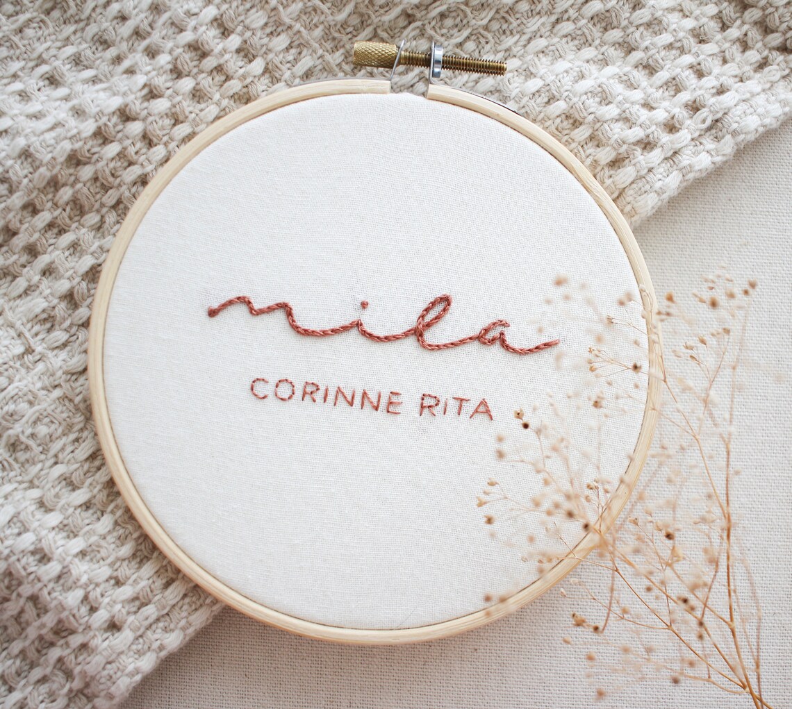 Baby Name Embroidery Baby Announcement New Baby Baby Gift Personalized ...