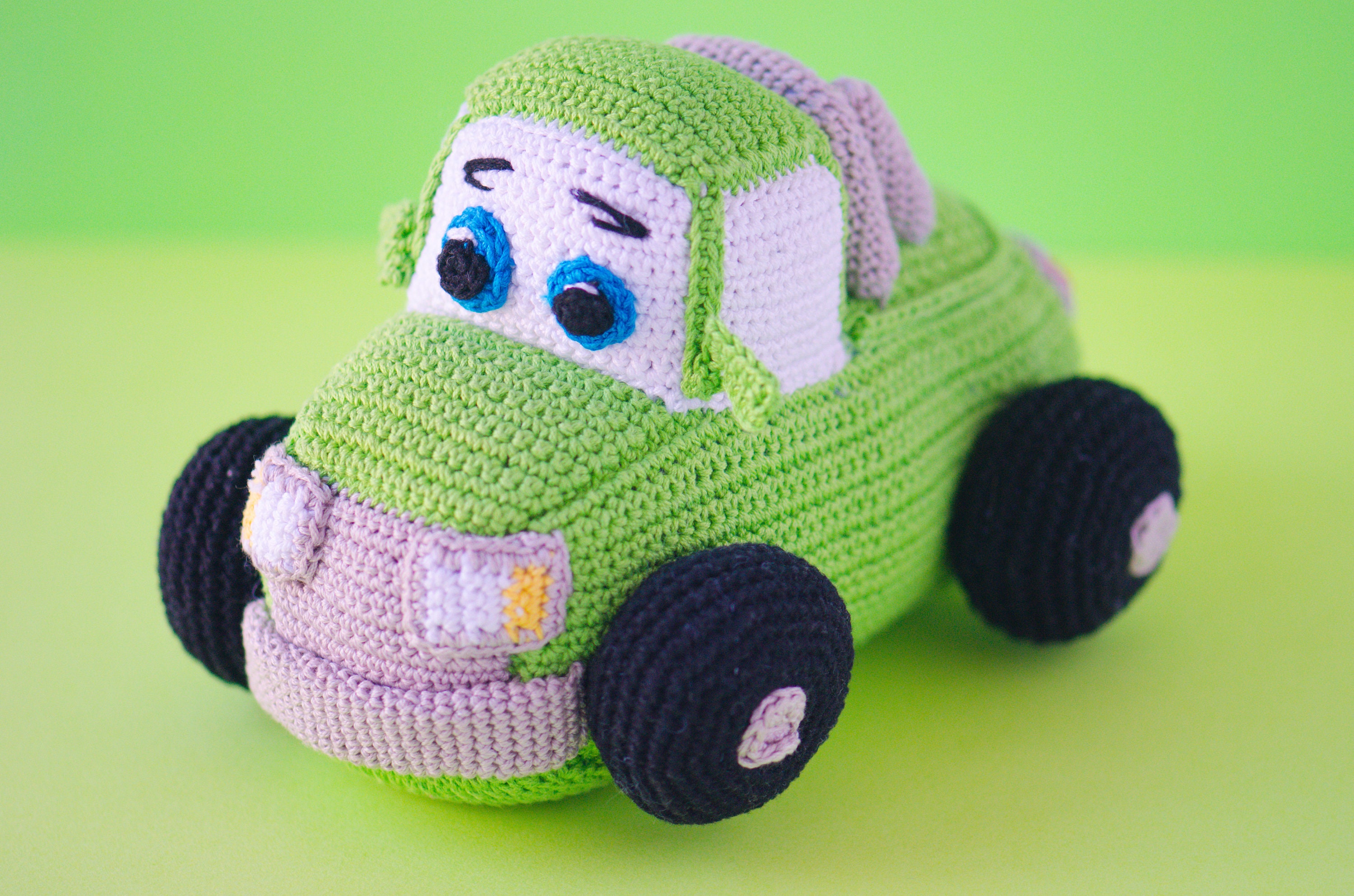 Hand Knitted Amigurumi Crochet Car Soft Toy - Etsy