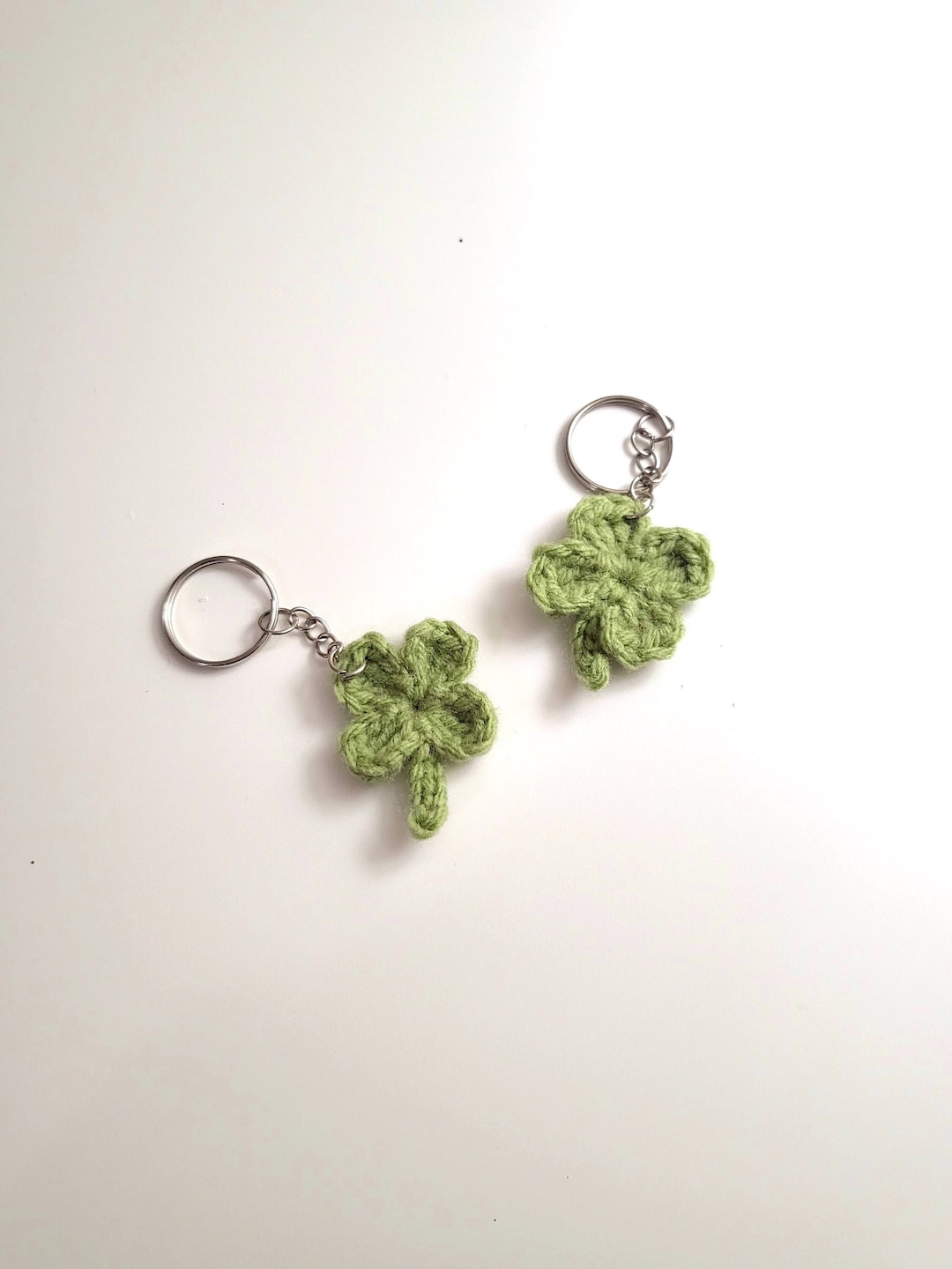 Crochet 4 Leaf Clover Keychain - Etsy