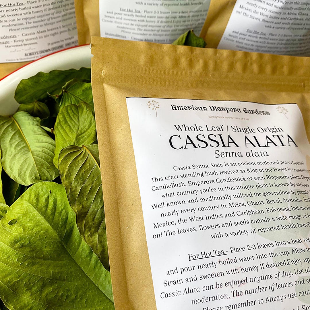 Cassia Senna Alata Leaves - Dried, Wildcrafted, Organic, Whole Leaf ...
