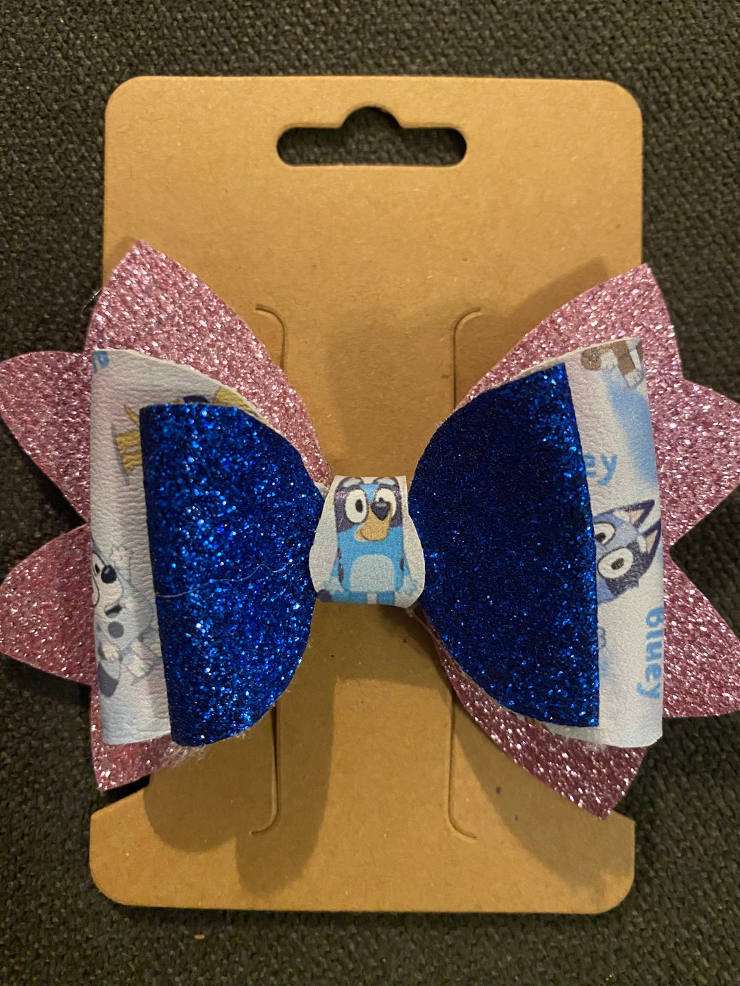 Glitter Bluey Hair Bow - Etsy