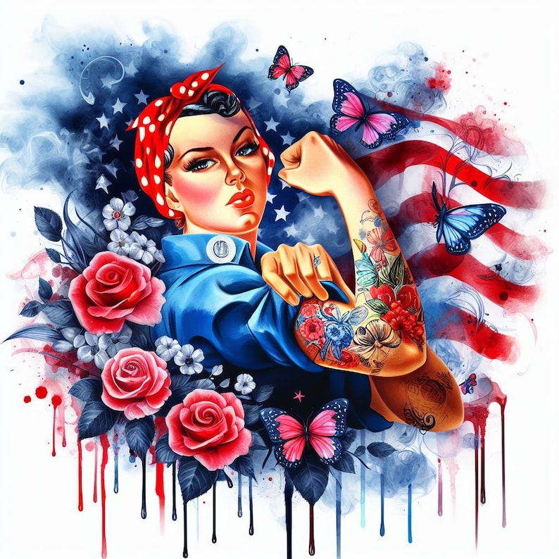 Patriotic, Flag, Rosie the Riveter - Etsy