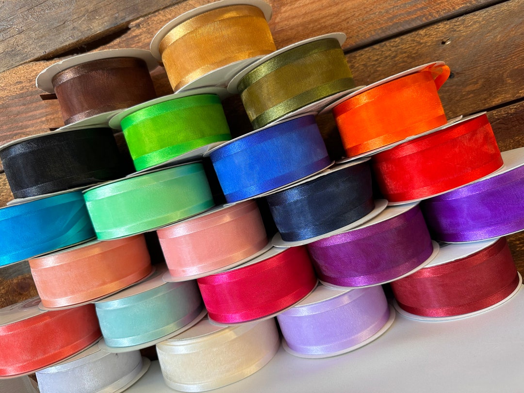 1 1/2 Inch Organza Satin Edge Sheer Soft Ribbon 100% Nylon, Gift ...