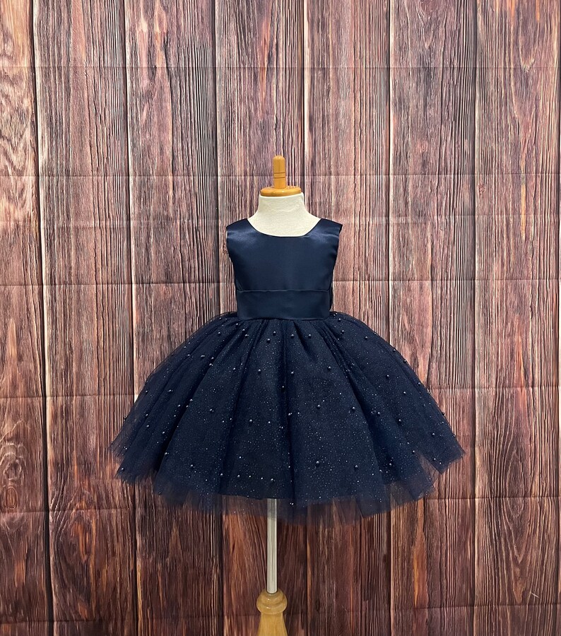Navy Blue Elegant 4 Layer Tulle V-back Knee Length Wedding - Etsy