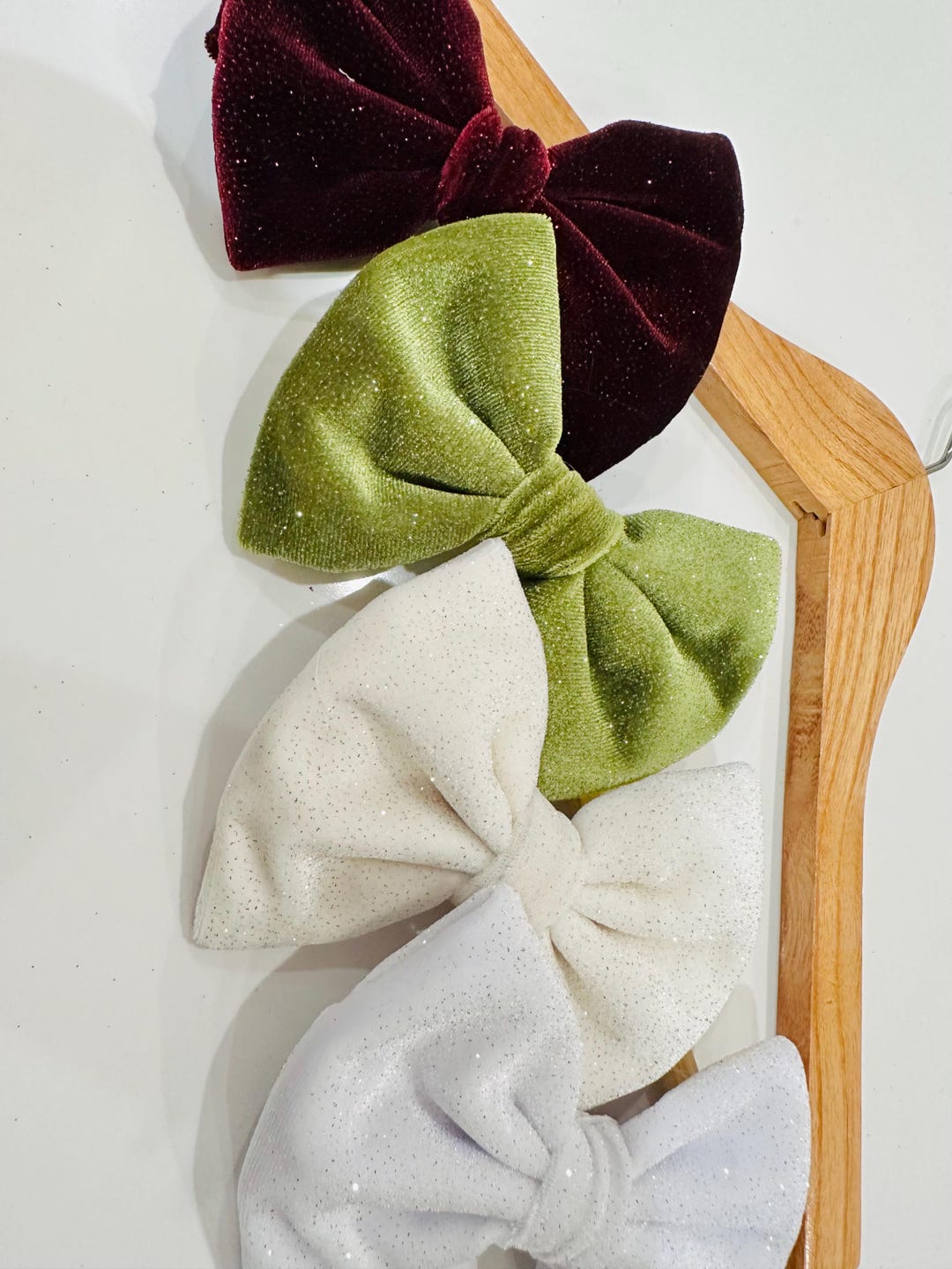 Velvet Sparkly 4 Inch Hairbow Accesory Toddler Junior Wedding ...