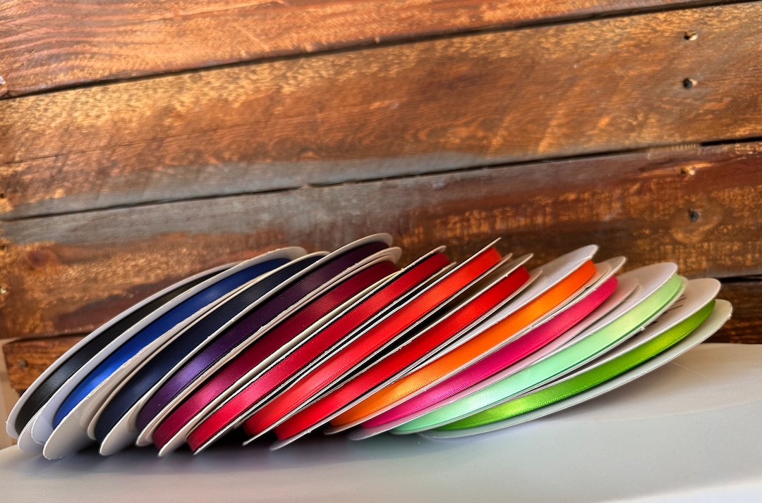 Multi Color 1/4 Satin Crafts Ribbon, Wreath Ribbon, Kids Craft Ribbon ...