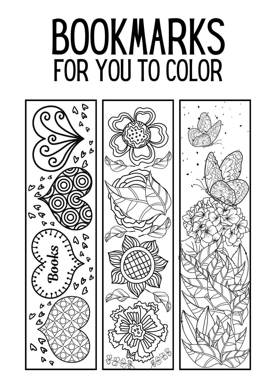 Color Your Own Bookmarks - Etsy