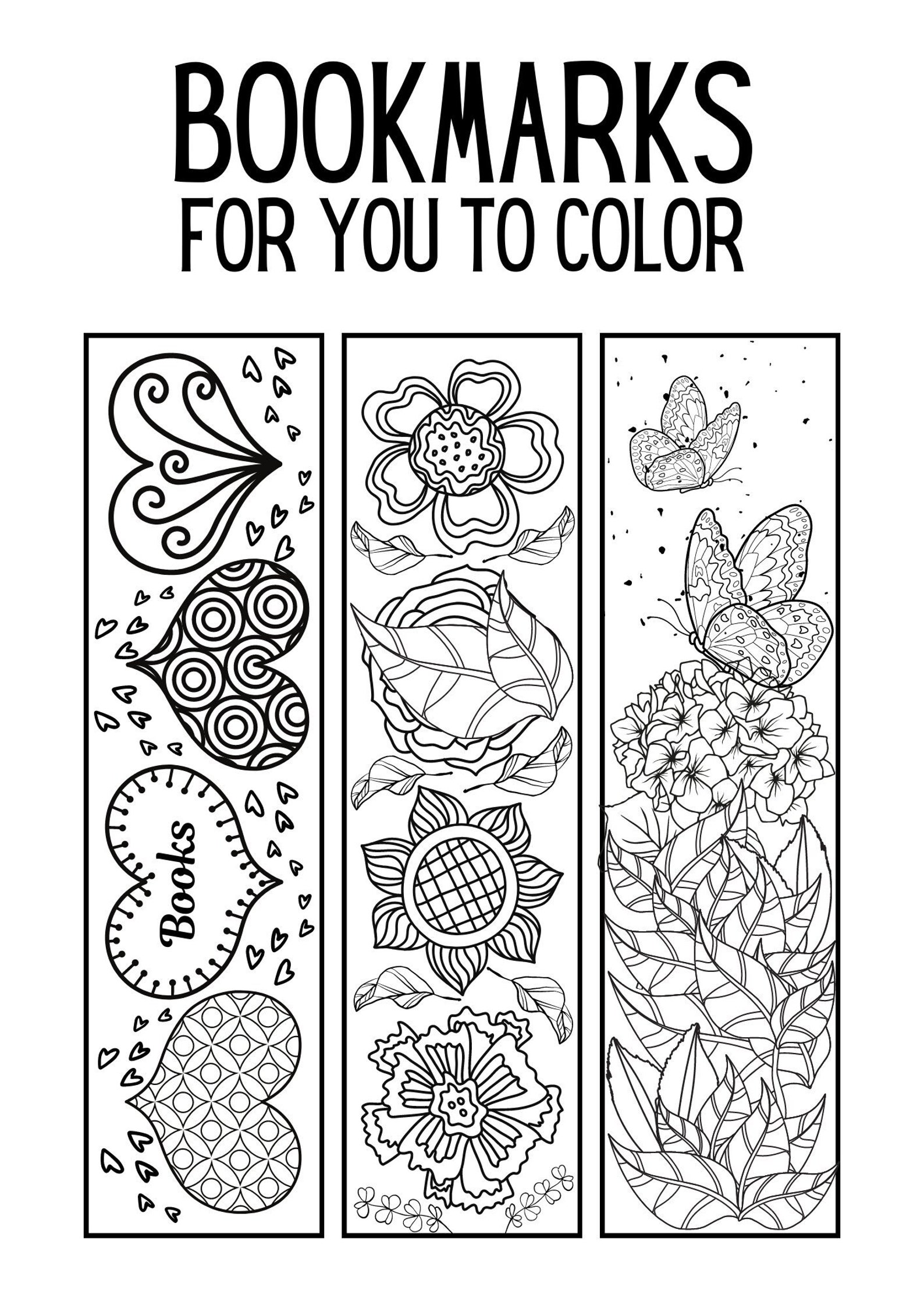 Color Your Own Bookmarks - Etsy