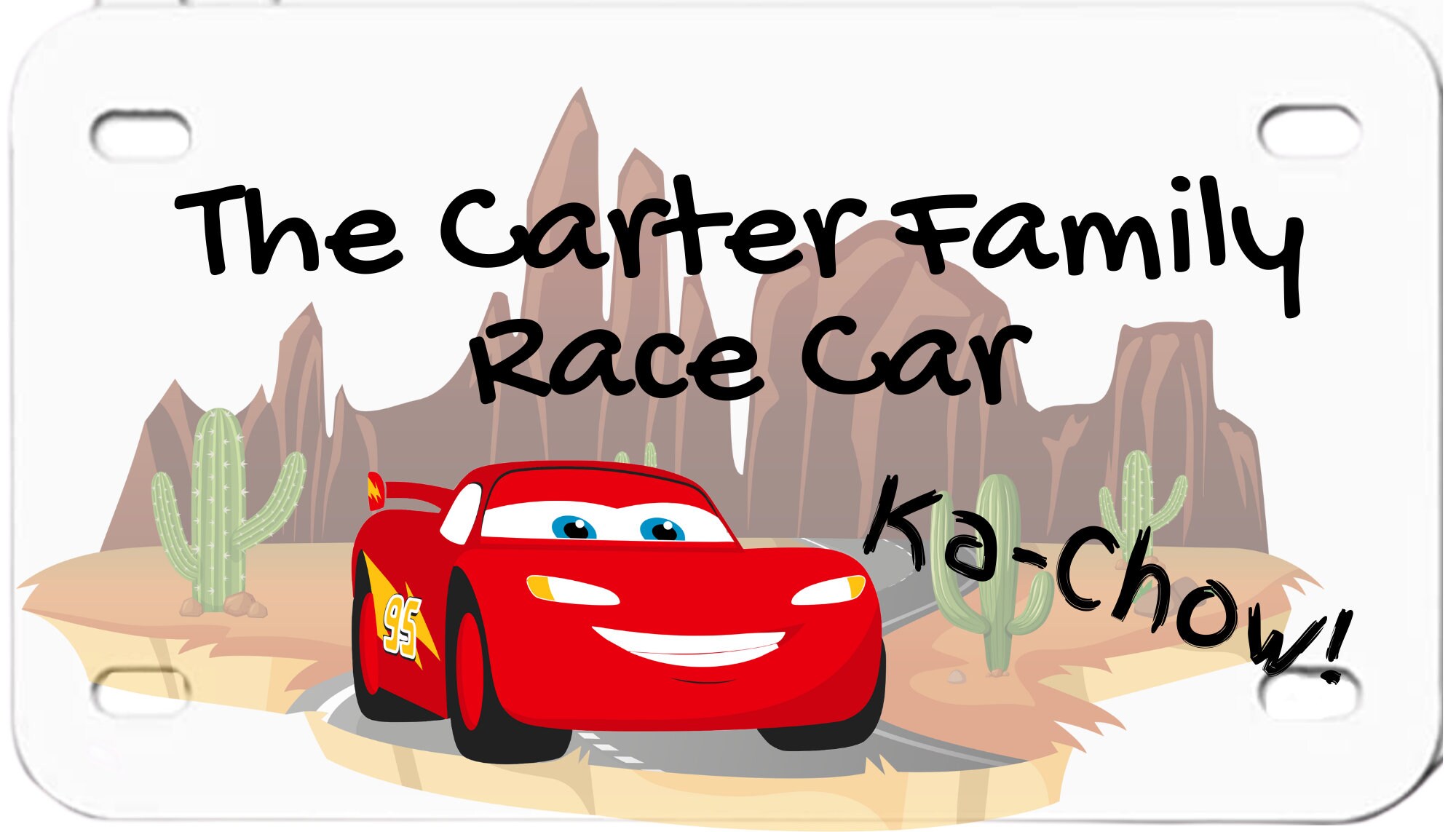 Disney Stroller Tag, License Plate, Pixar, Cars, Lightning Mcqueen ...