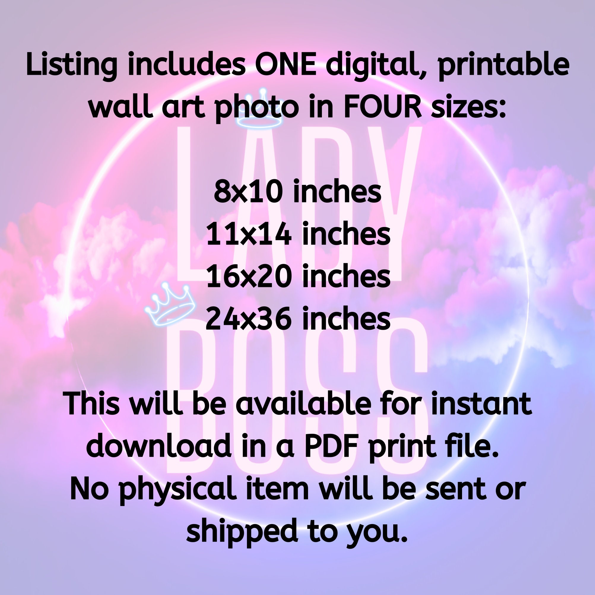 Printable "lady Boss" Wall Art for Women's Office / Business (DIGITAL ...