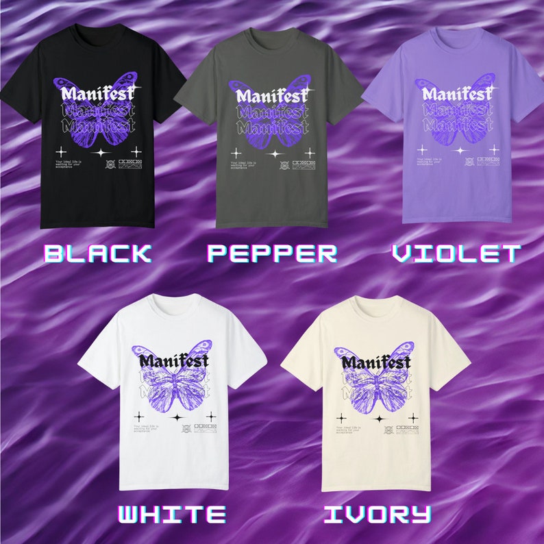 Manifest Purple Butterfly Shirt || Comfort Colors || Angelcore, Good ...