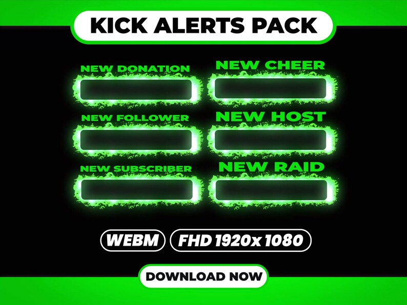 Neon Animated Stream Alerts | Twitch and Kick Alerts Pack | OBS Stream ...
