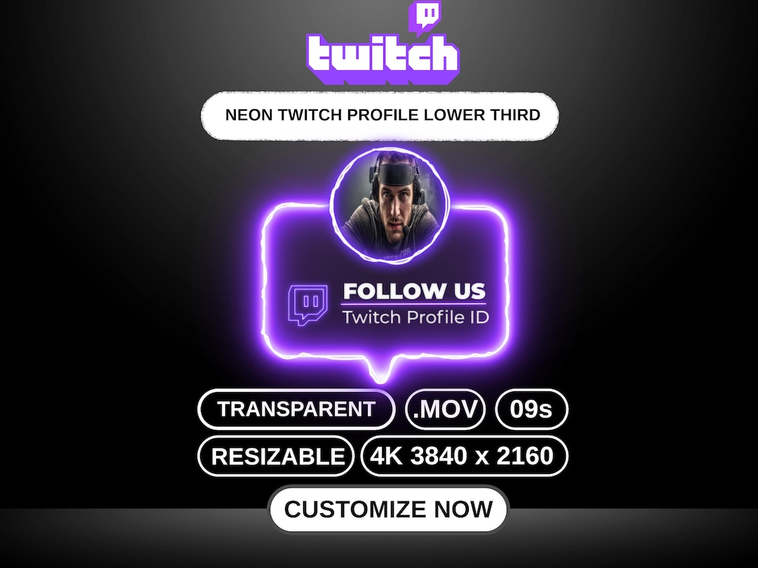 Animated Neon Twitch Stream Lower Third Overlay (digital Download) - Etsy