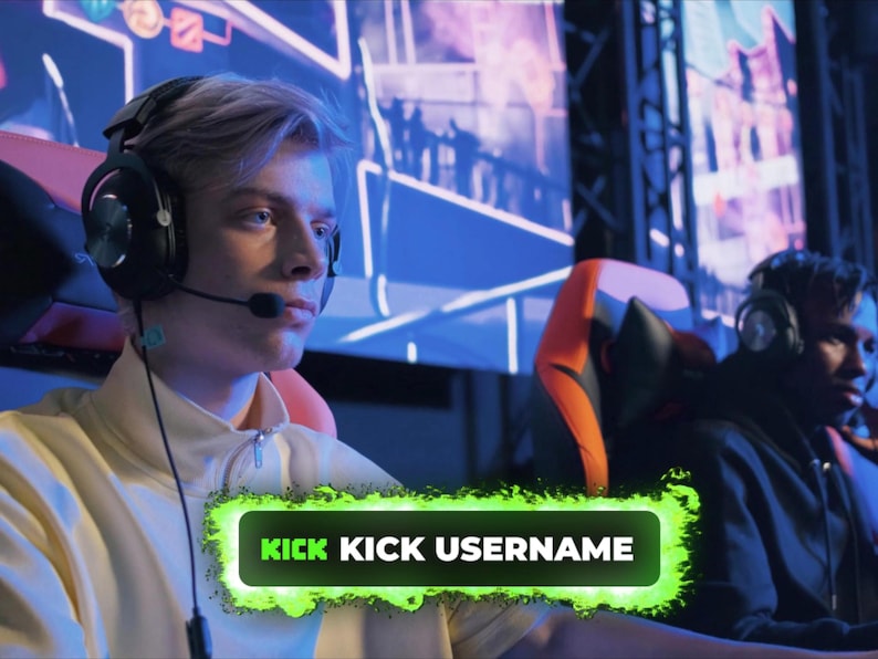 Animated Neon Kick Stream Overlays | Kick Username Popup & Social Media ...