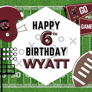 Football Birthday Backdrop Digital File, University of South Carolina ...