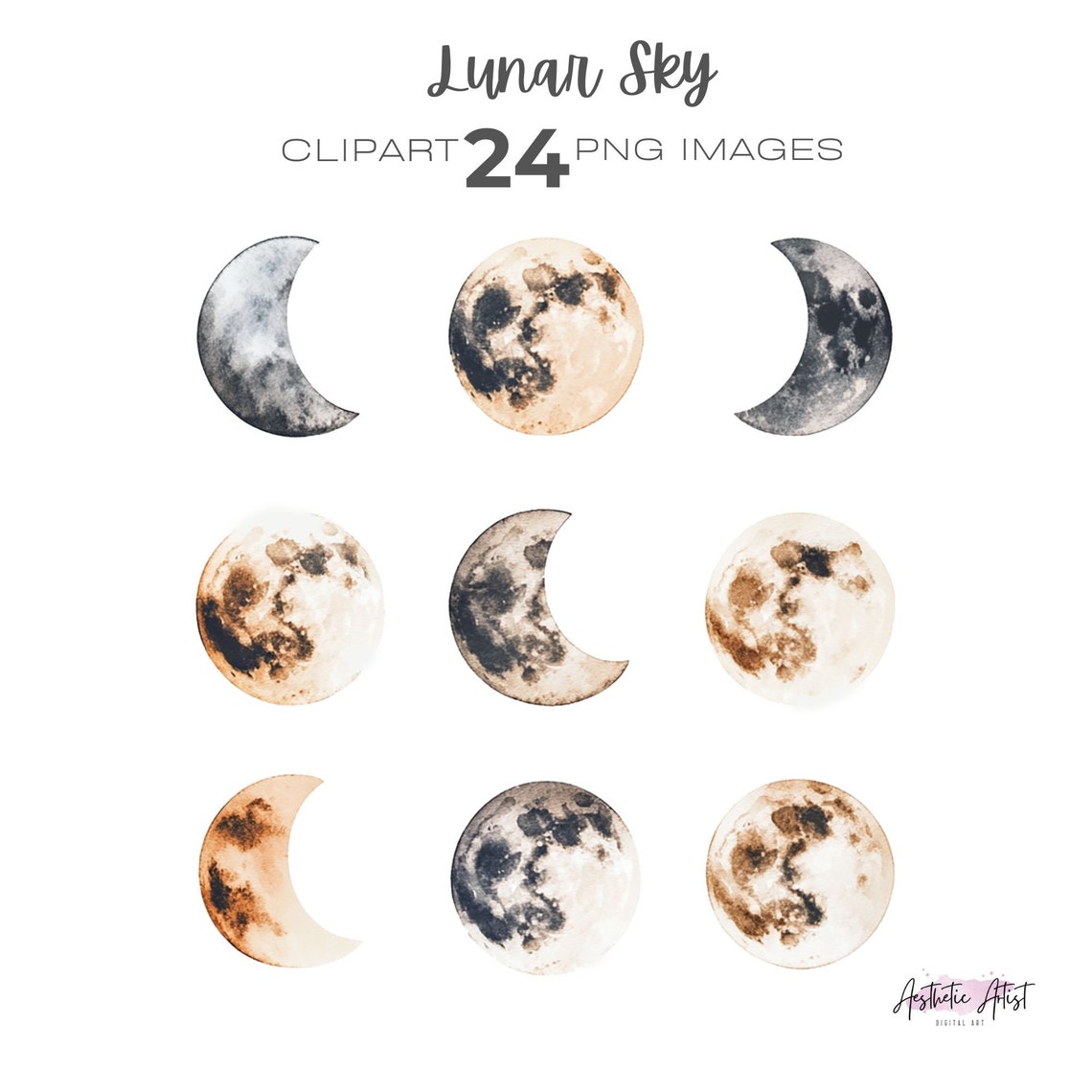 Lunar Sky Clipart, Celestial Png, Night Sky Clip Art, Moon Clipart ...