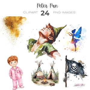 Peter Pan Clipart, Neverland Fairy Tale, Tinkerbell Clipart, Captain ...