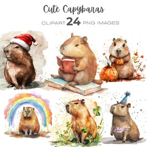 Cute Capybara Clipart, Capy Png, Animal Clip Art, Wildlife Clipart - Etsy