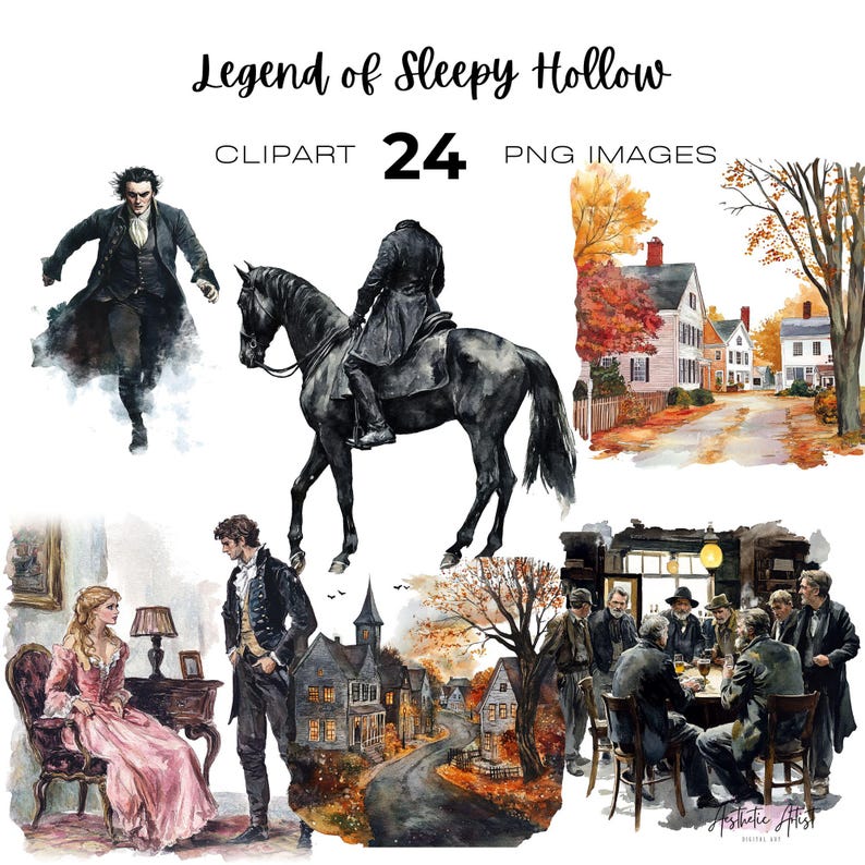 Legend of Sleepy Hollow Clipart, Fairy Tale, Fairy Tale Book, Ichabod ...