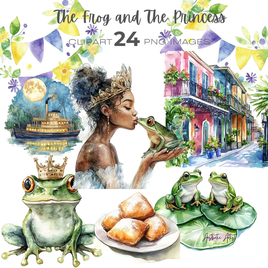 The Frog and the Princess Clipart, Frog Prince Fairy Tale, Fairy Tale ...