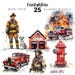 Watercolor Fire Truck Clipart | 10 Jpgs (digital Download) - Etsy Canada