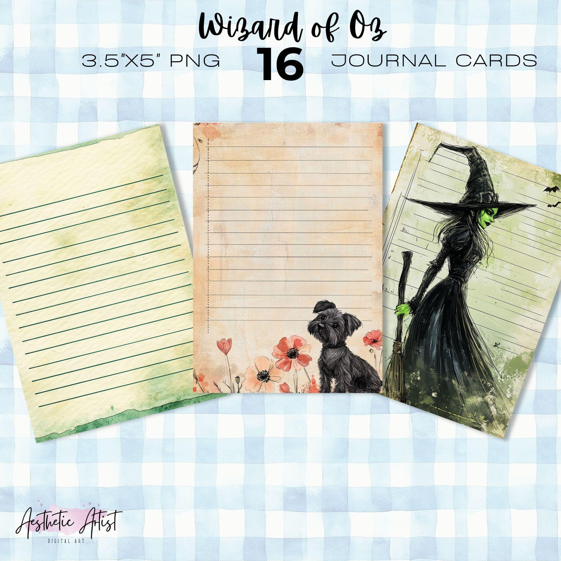 Wizard of Oz Journal Cards, Dorothy Fairy Tale, the Wizard Junk Journal ...