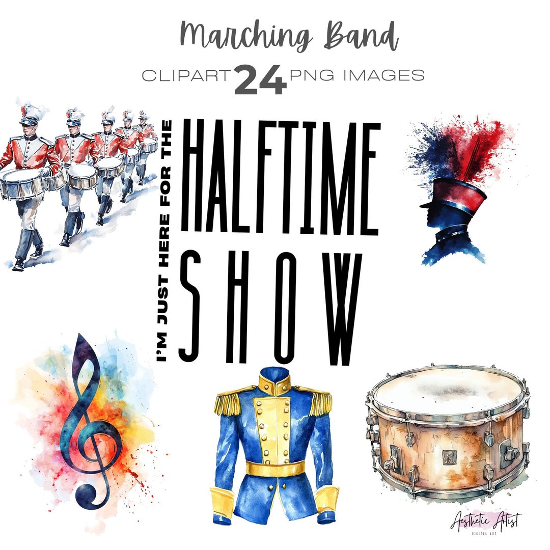 Watercolour Marching Band Clipart, Graphics for Band, Halftime Show Png ...