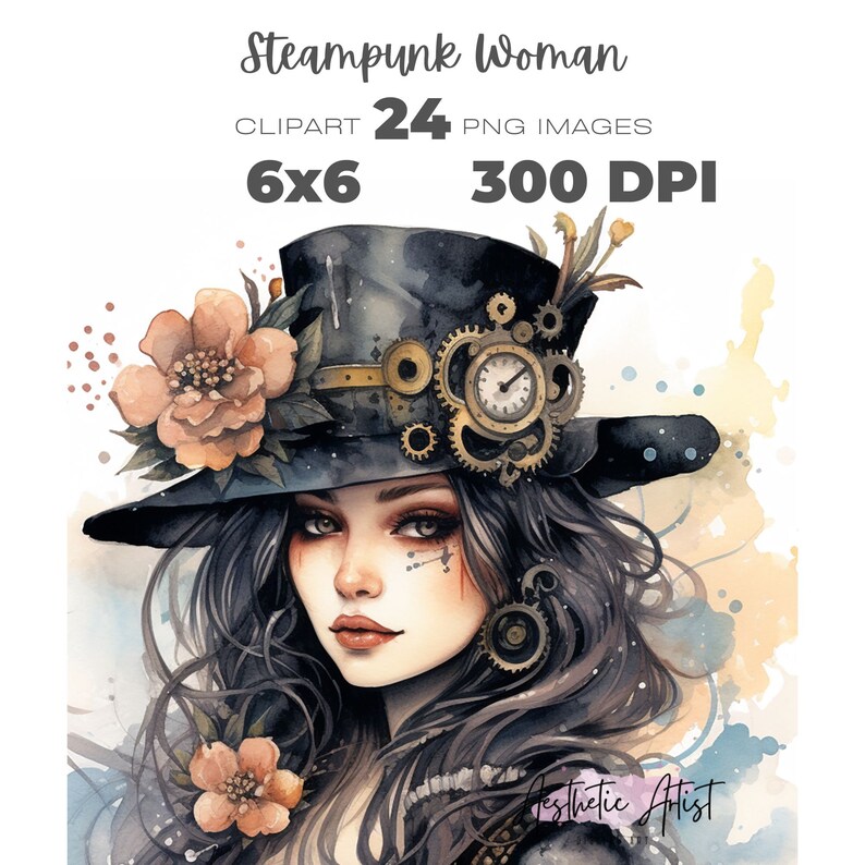 Steampunk Woman Clipart, Steampunk Girls Ephemera, Fantasy Steampunk ...