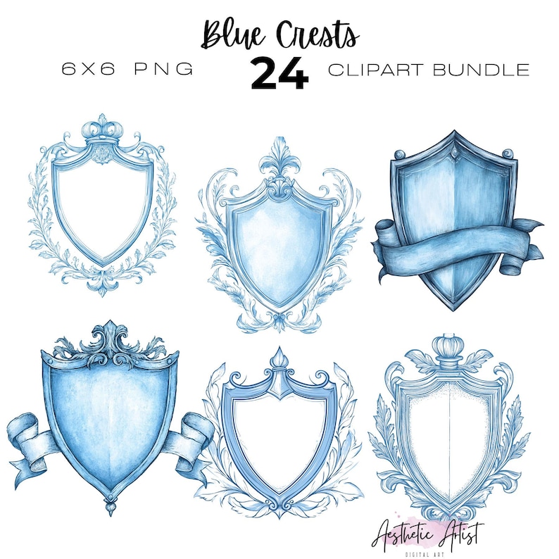 Blue Crests, Heraldry Shield, Decorative Clipart, Baby Boy, Junk ...