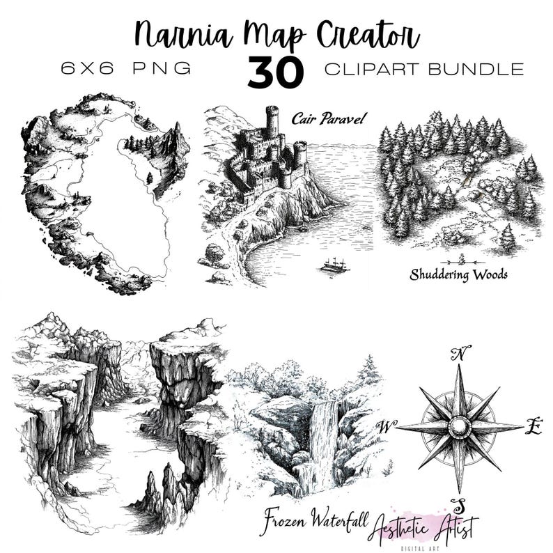 Narnia Map Creator Clipart, Aslan Fairy Tale, White Queen Clipart, the ...