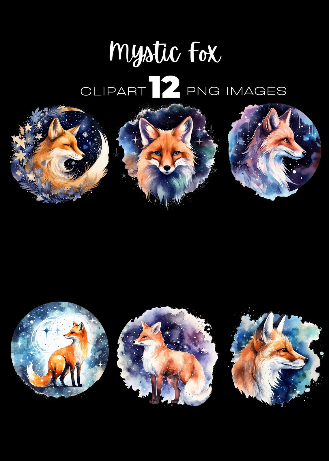 Mystic Fox Clipart, Fox Png, Magic Clip Art, Mystical Clipart, Fantasy ...