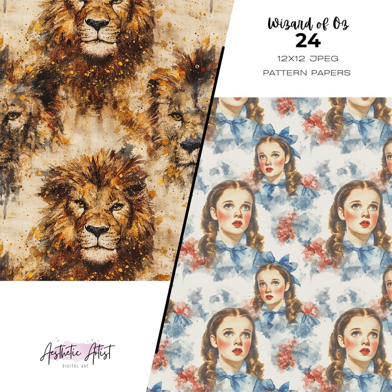 Wizard of Oz Patterns, Dorothy Fairy Tale, the Wizard Scrapbook Paper ...