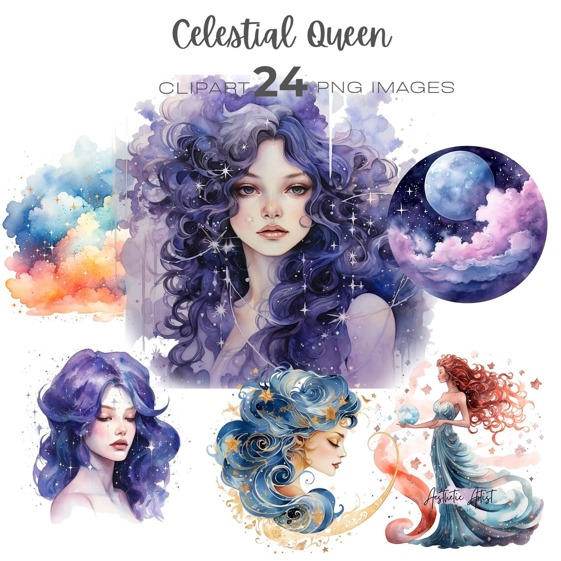 Celestial Queen Clipart, Mystic Png, Magic Clip Art, Mystical Clipart, Fantasy Png Clipart ...