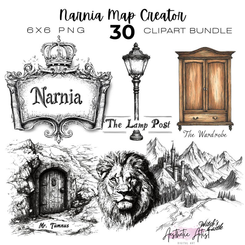 Narnia Map Creator Clipart, Aslan Fairy Tale, White Queen Clipart, the ...