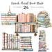 Watercolour French Floral Stack of Books Clipart Bundle, Library, Book ...