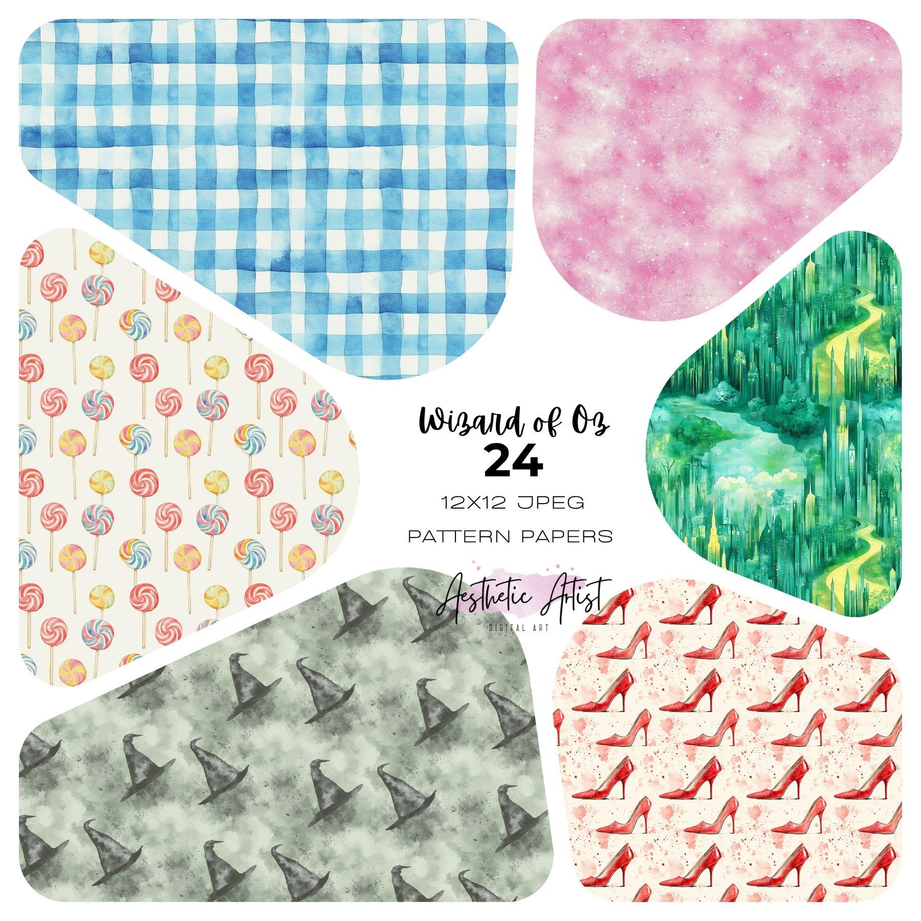 Wizard of Oz Patterns, Dorothy Fairy Tale, the Wizard Scrapbook Paper ...