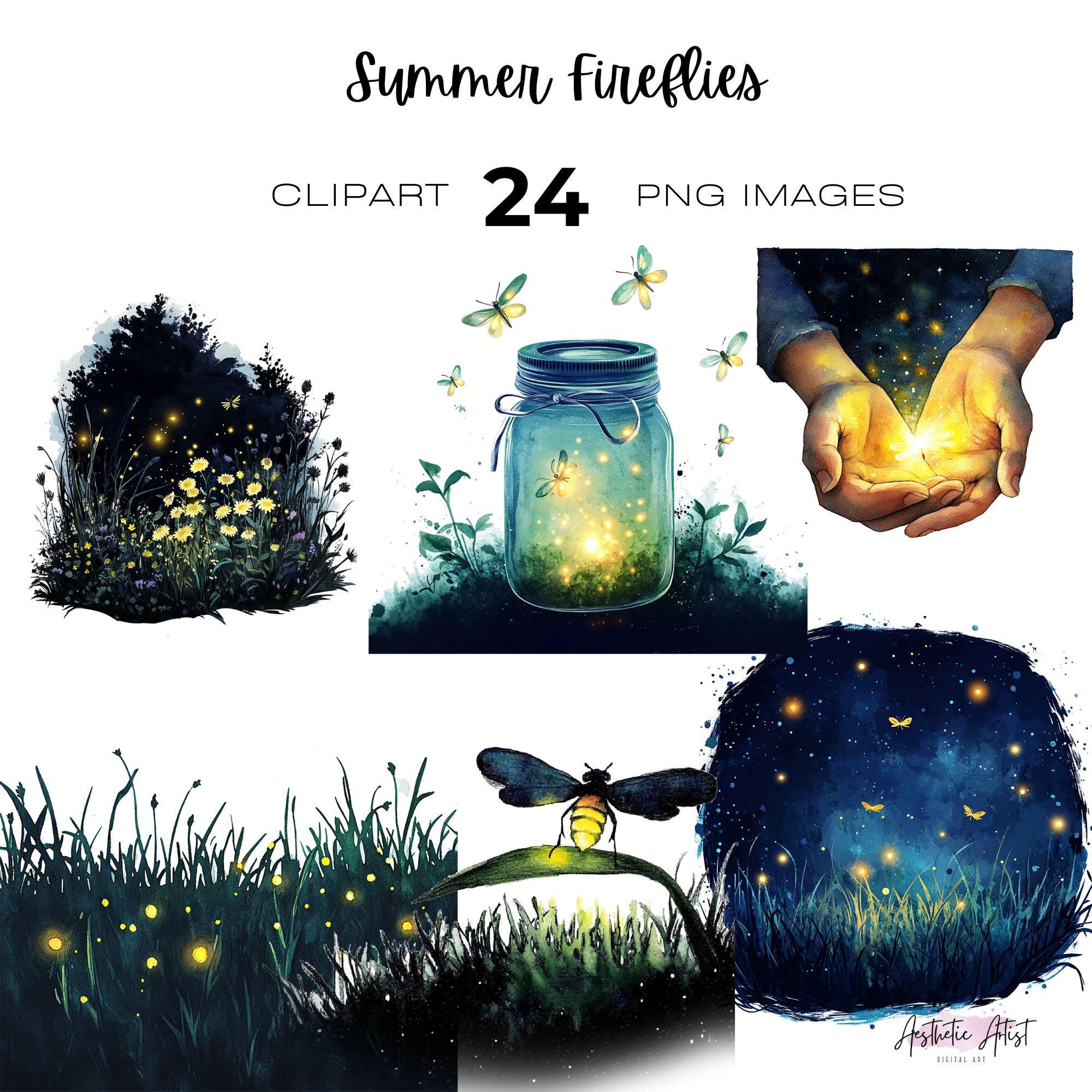 Summer Fireflies Clipart, Summer Nostalgia, Catching Fireflies Clip Art ...