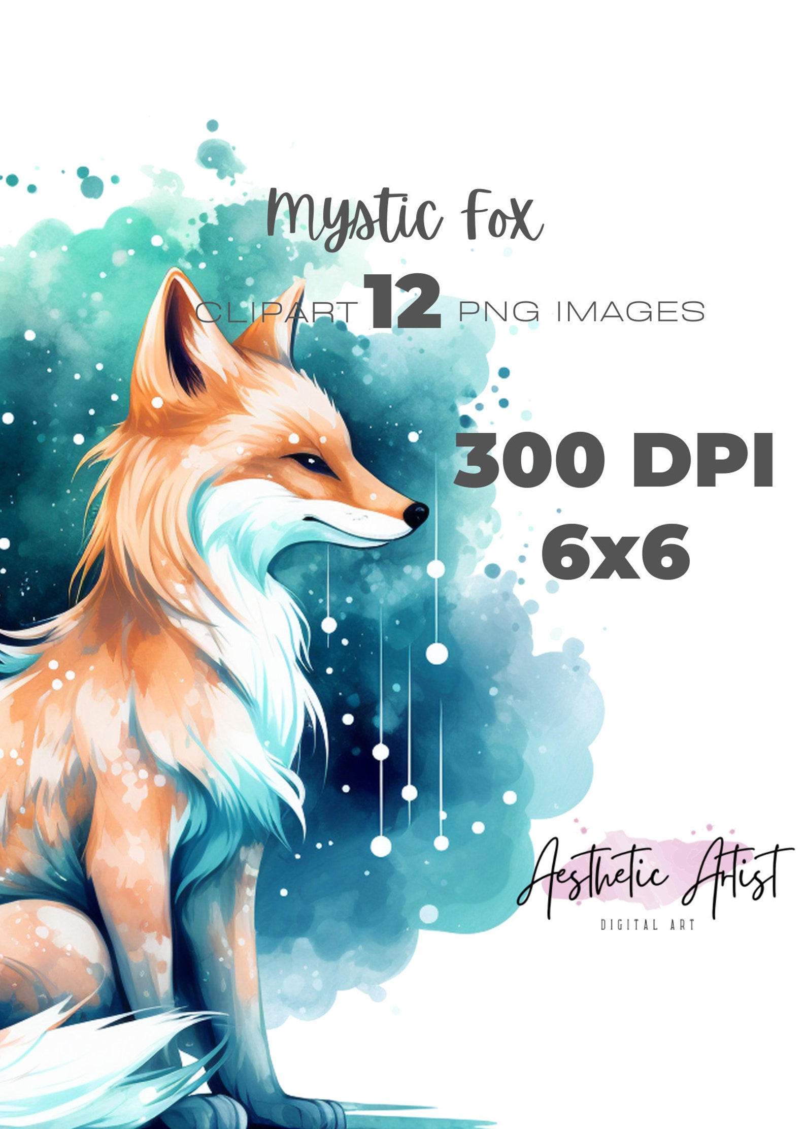 Mystic Fox Clipart, Fox Png, Magic Clip Art, Mystical Clipart, Fantasy ...
