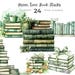 Watercolour Stack of Books Clipart Bundle, Library, Book Stack Border ...
