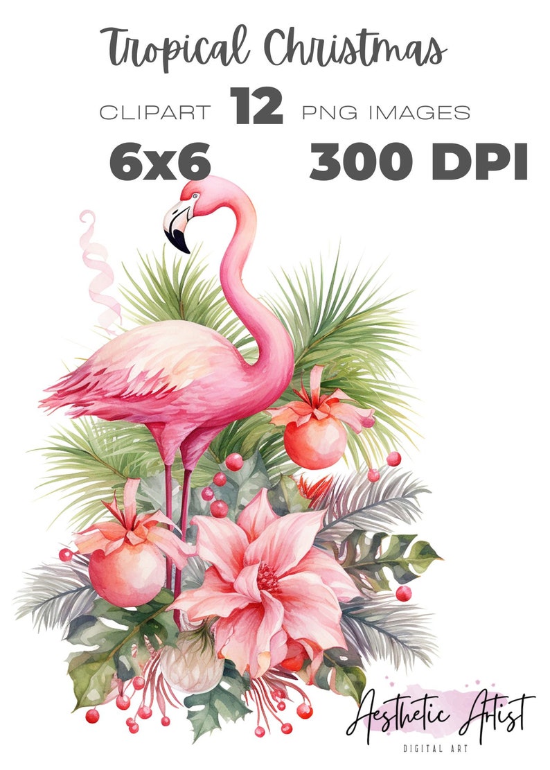 Tropical Christmas Clipart, Xmas Png, Beachy Christmas Clip Art ...
