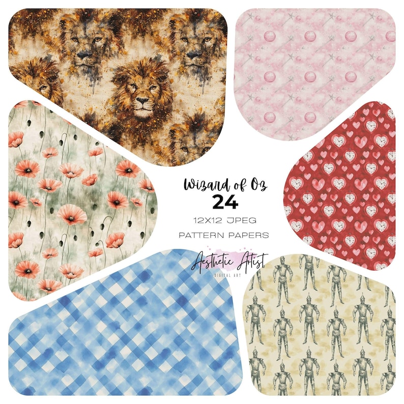 Wizard of Oz Patterns, Dorothy Fairy Tale, the Wizard Scrapbook Paper ...
