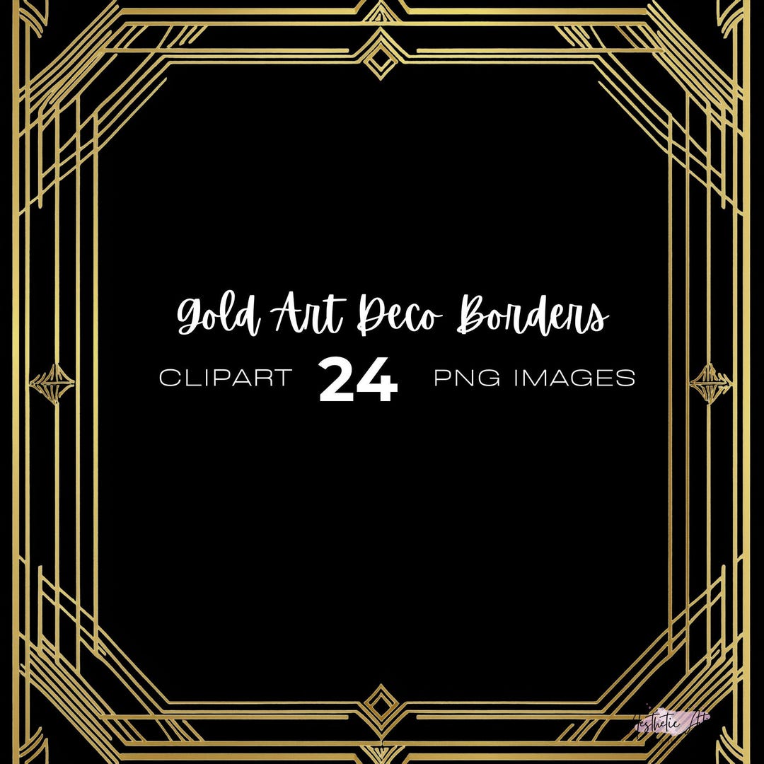 Gold Art Deco Borders, Frames and Tags, Art Deco, 1920s, Great Gatsby ...