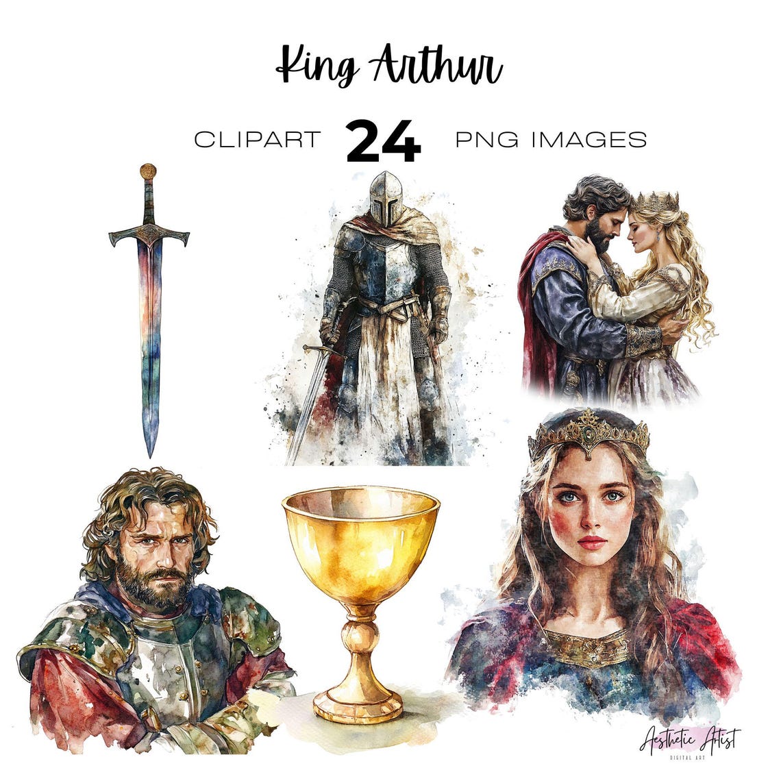 King Arthur Clipart, Legend, Folk Tale Clipart, Camelot, Knights of the ...
