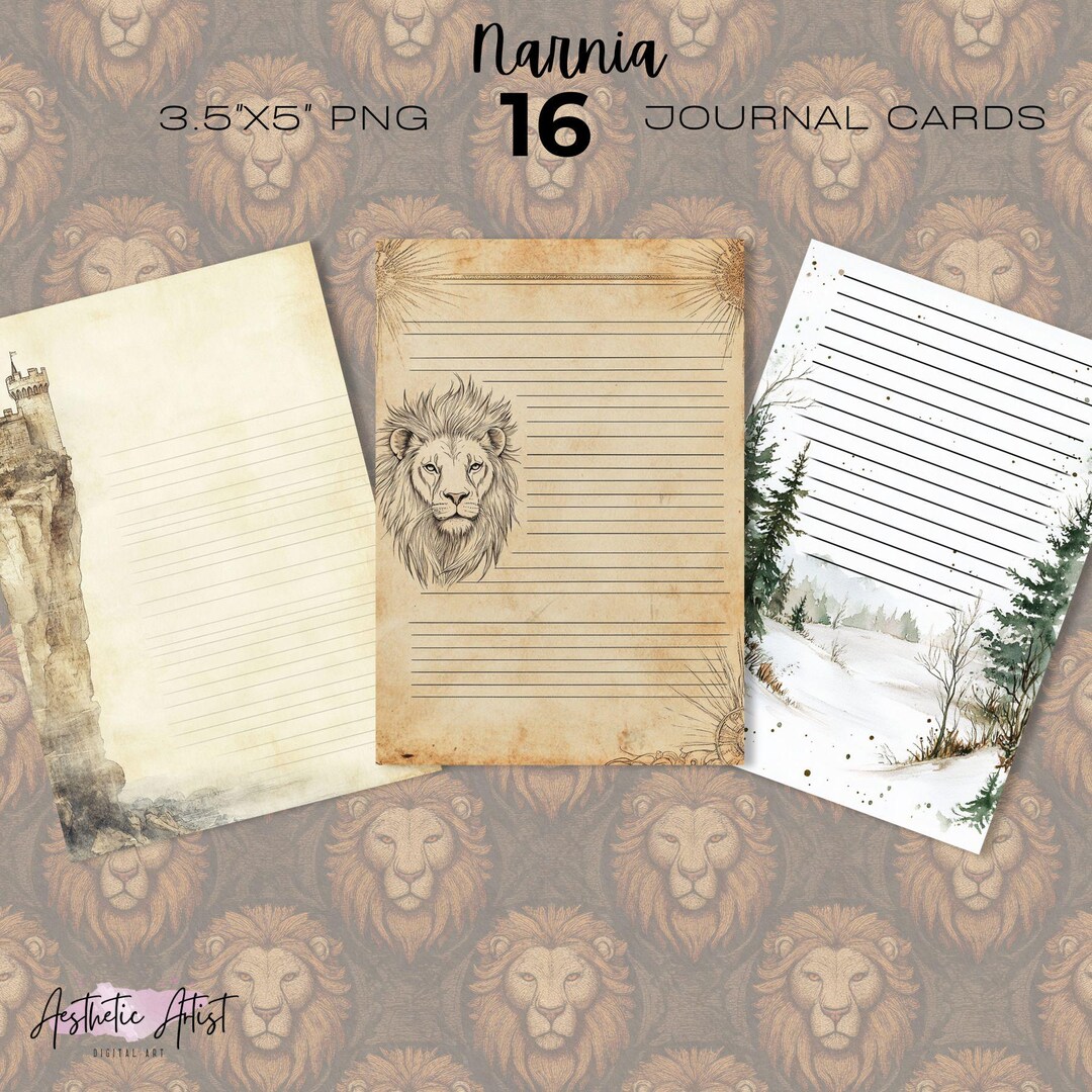 Narnia Journal Cards, Aslan Fairy Tale, Junk Journal, the Wardrobe ...