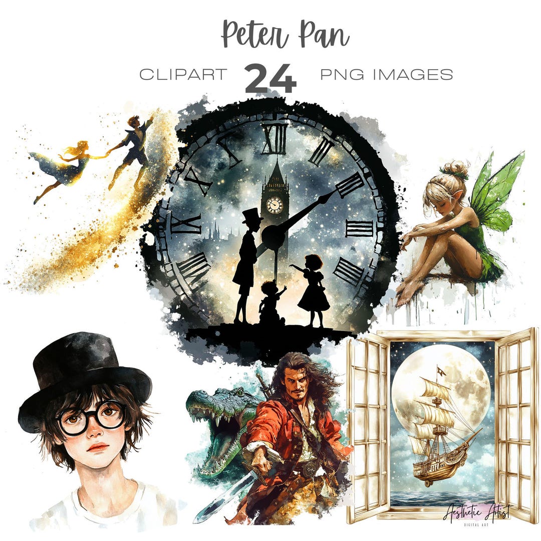 Peter Pan Clipart, Neverland Fairy Tale, Tinkerbell Clipart, Captain ...