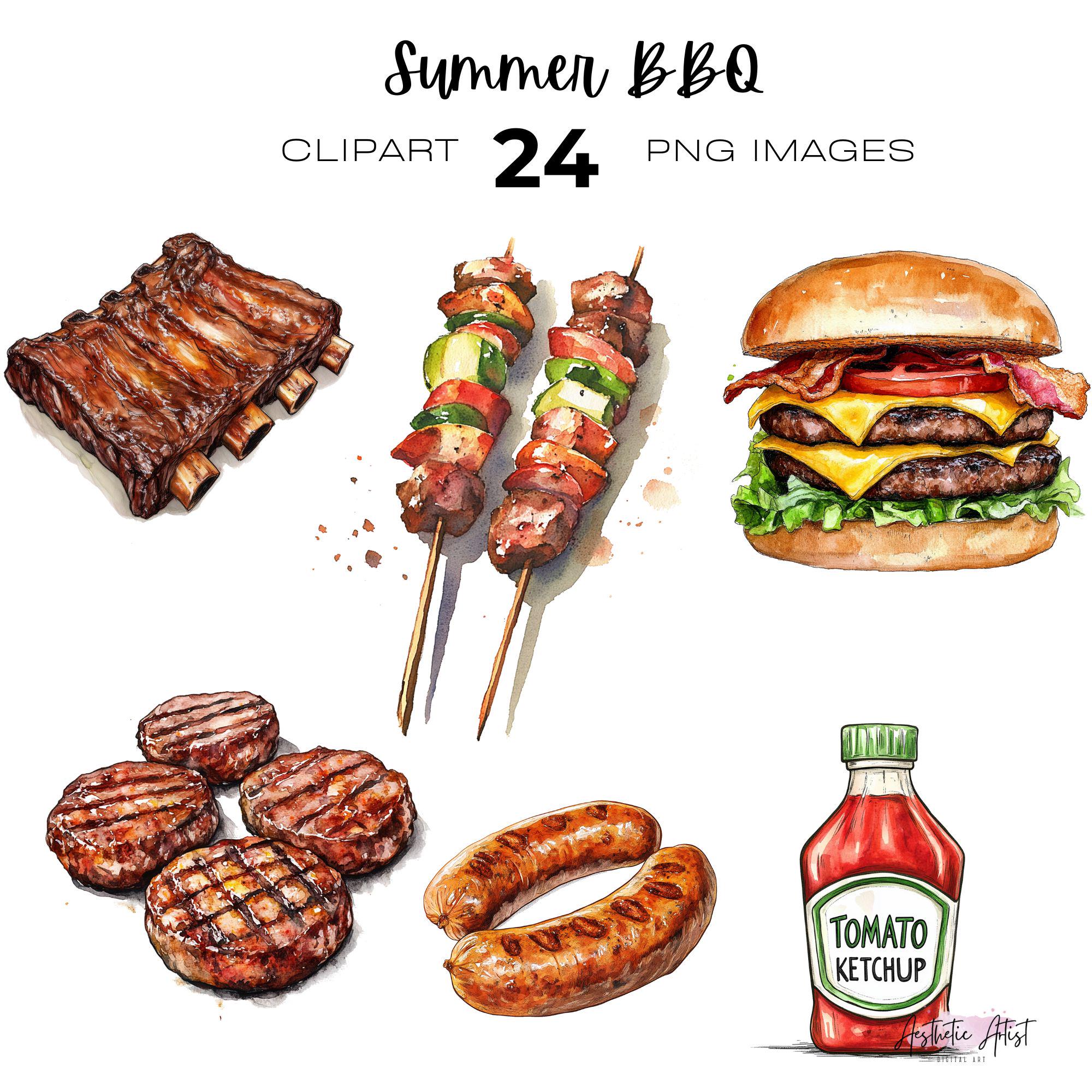 Summer BBQ Clipart, Picnic Png, Backyard BBQ Clip Art, BBQ Clipart ...