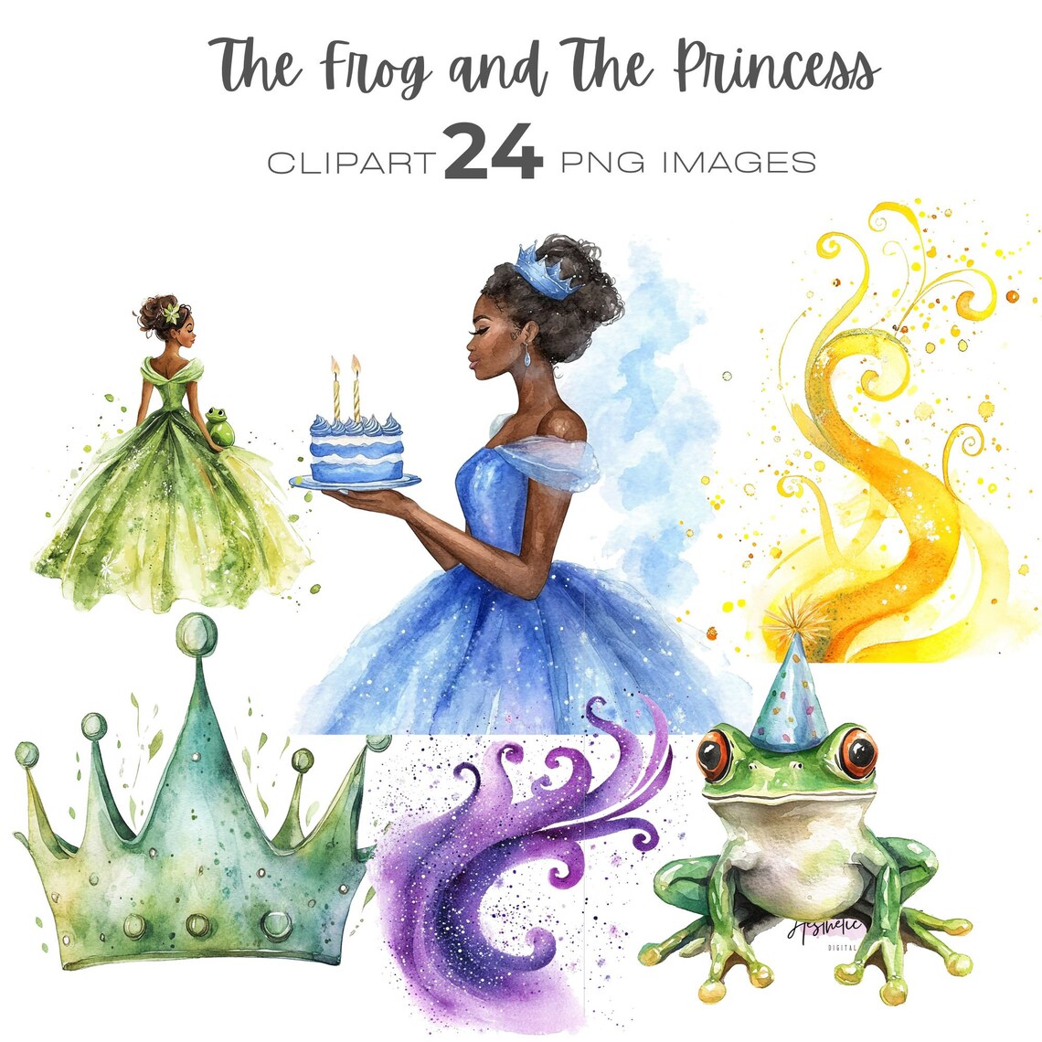 The Frog and the Princess Clipart, Frog Prince Fairy Tale, Fairy Tale ...