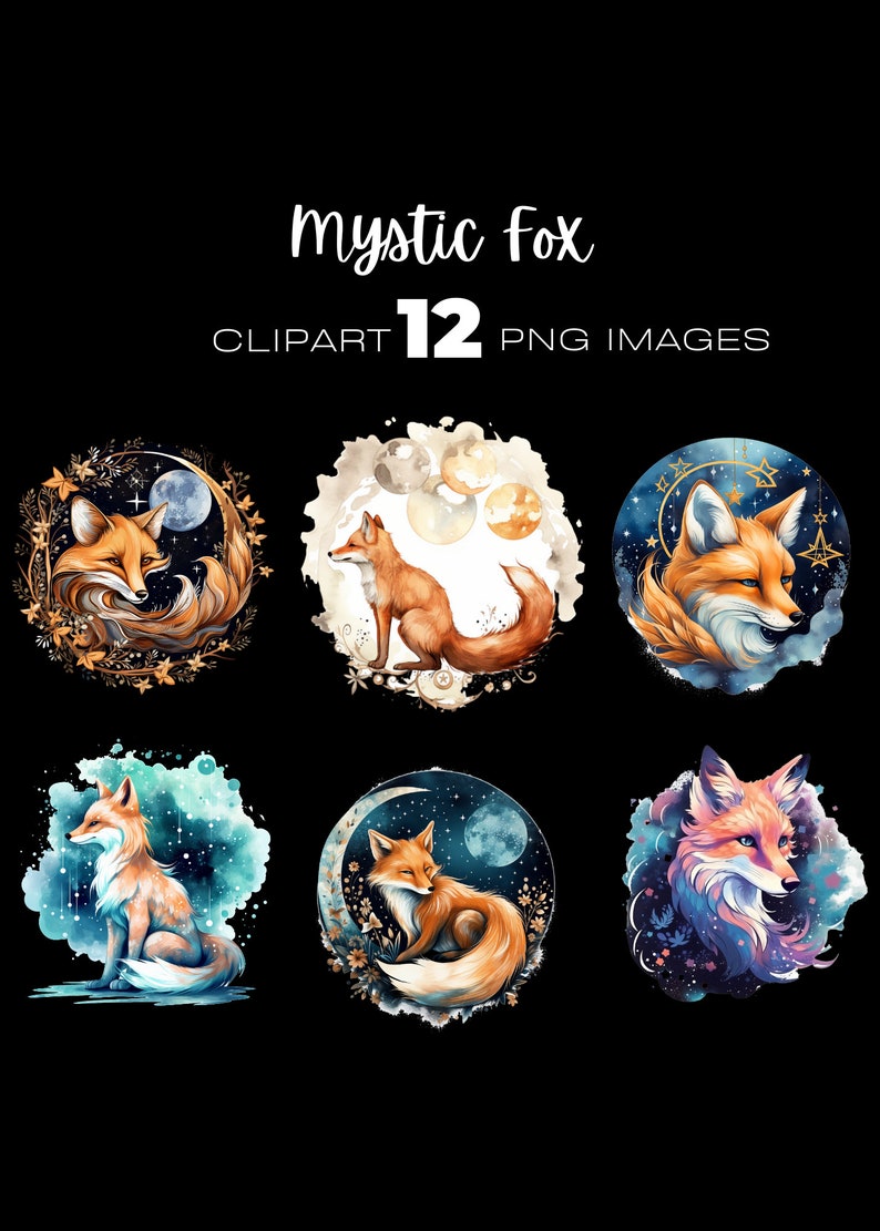 Mystic Fox Clipart, Fox Png, Magic Clip Art, Mystical Clipart, Fantasy ...